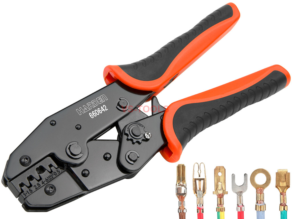 Ratchet Crimp Tool Foldable Dual Tab Non-insulated Terminal ...